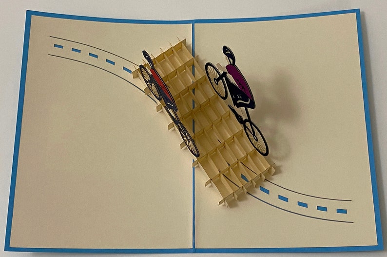 Cyclists Pop up Birthday Card- Bicycle Birthday Card-riding Bicycle 3D ...