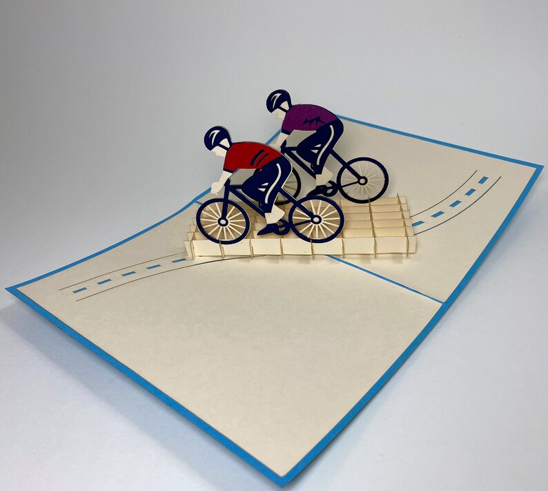 Cyclists Pop up Birthday Card- Bicycle Birthday Card-riding Bicycle 3D ...