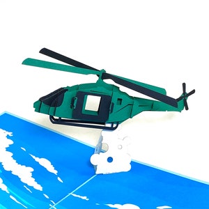 3D Helicopter Birthday Pop up Card - Father's Day Card - Pilot’s ...