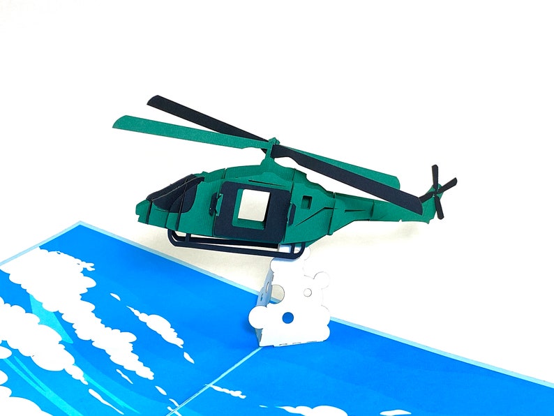 3D Helicopter Birthday Pop up Card Father's Day Card - Etsy