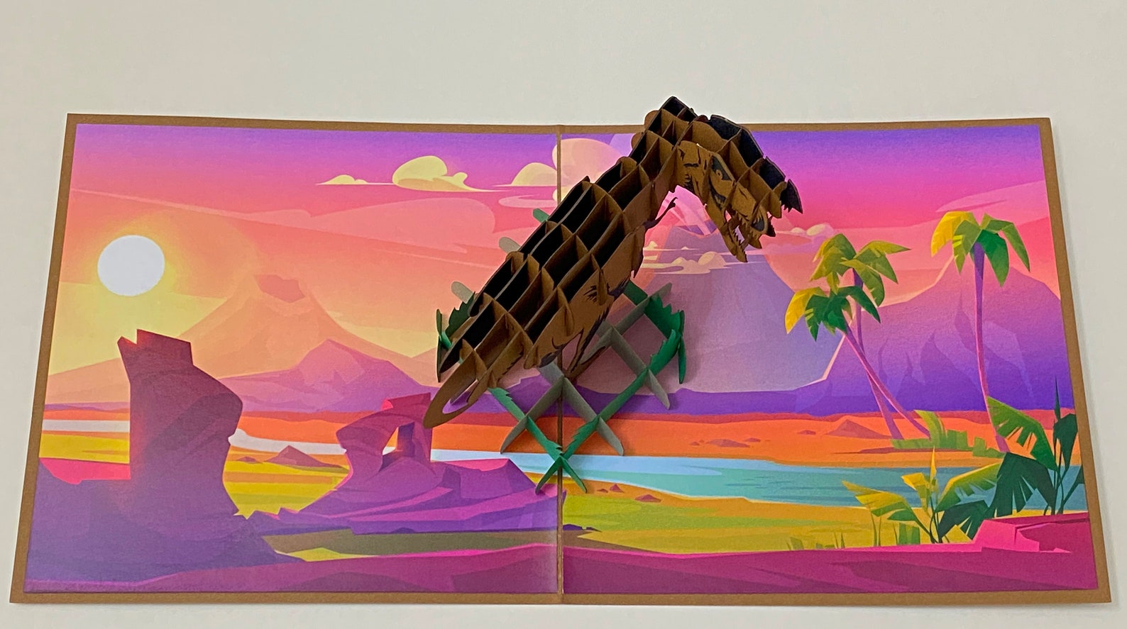 Dinosaur Birthday Card Pop up Dinosaur Park 3D Funny | Etsy