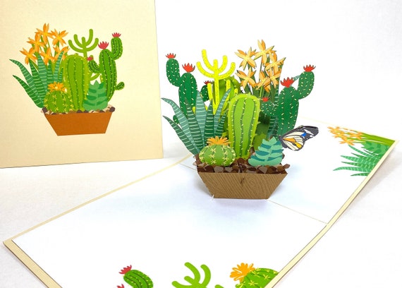 Cactus Flowers 3D Pop up Cactus Birthday Card Cactus Get - Etsy
