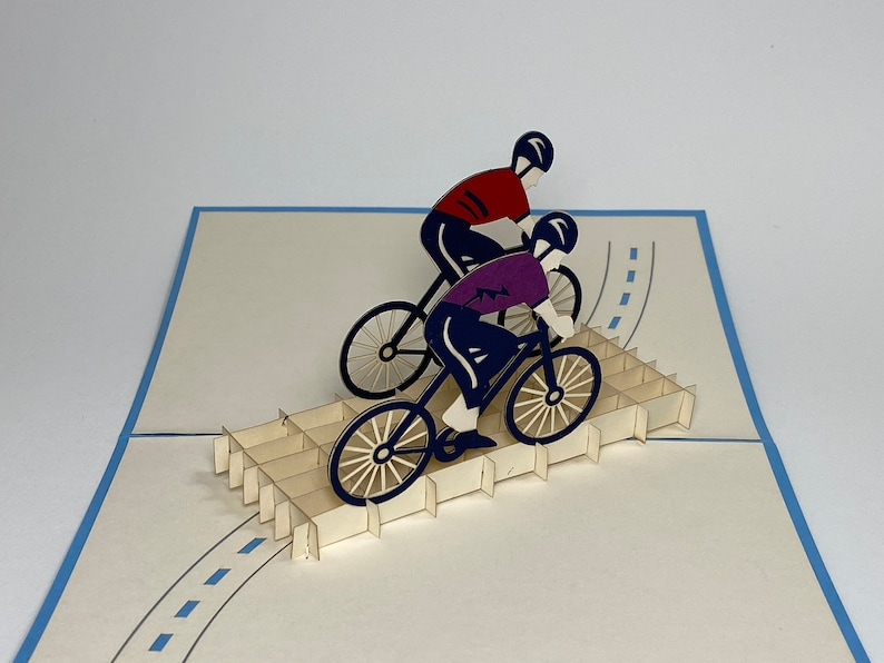 Cyclists Pop up Birthday Card- Bicycle Birthday Card-riding Bicycle 3D ...