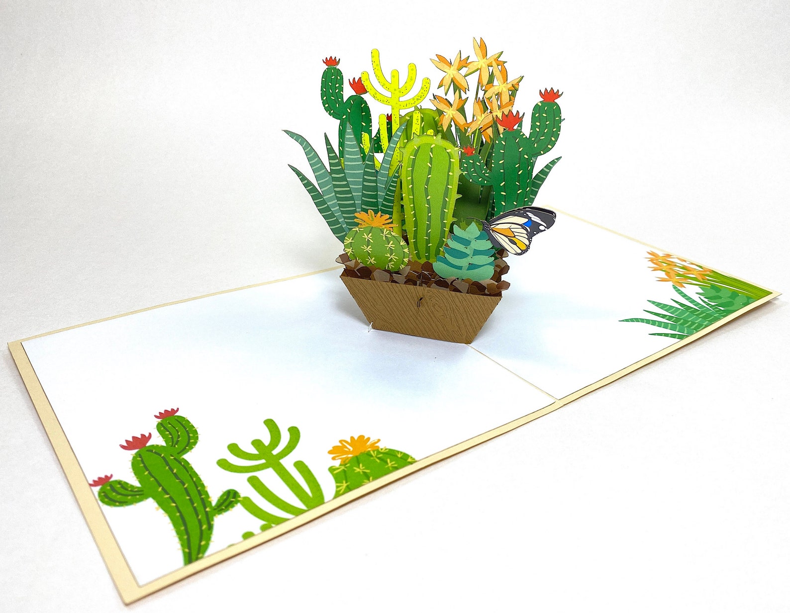 Cactus Flowers - 3D Pop up Cactus Birthday Card - Cactus Get Well Card ...