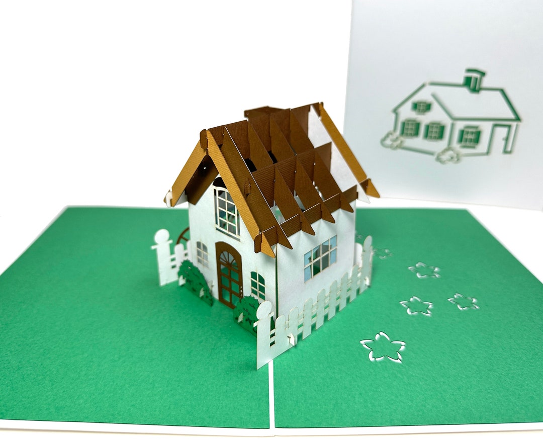 New Home Pop up Card Beautiful House Card Retirement Card - Etsy