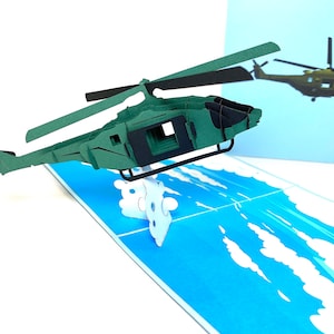 3D Helicopter Birthday Pop up Card - Father's Day Card - Pilot’s ...
