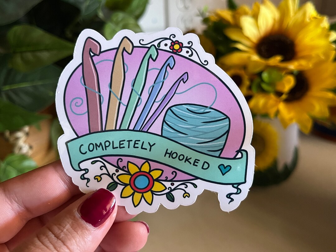 Crochet Decal Crocheting Hook Yarn Laptop, Water Bottle, Journal ...