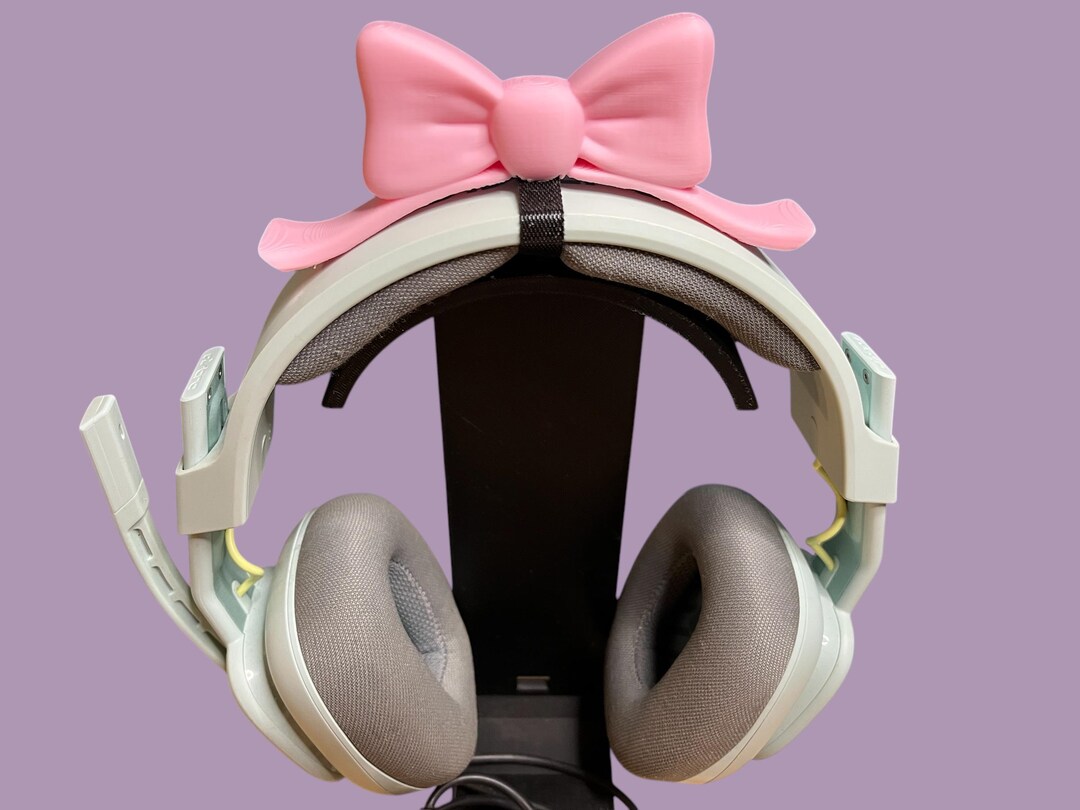 Pink Ribbon Bow Headset Attachment, Bow Headphones Decor, 3D Printed ...
