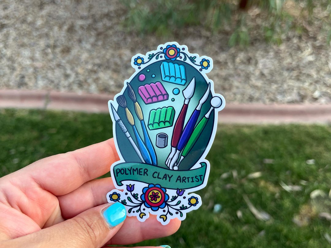 Polymer Clay Artist Sticker | Polymer Clay Art Model Gift | Clay Artist ...