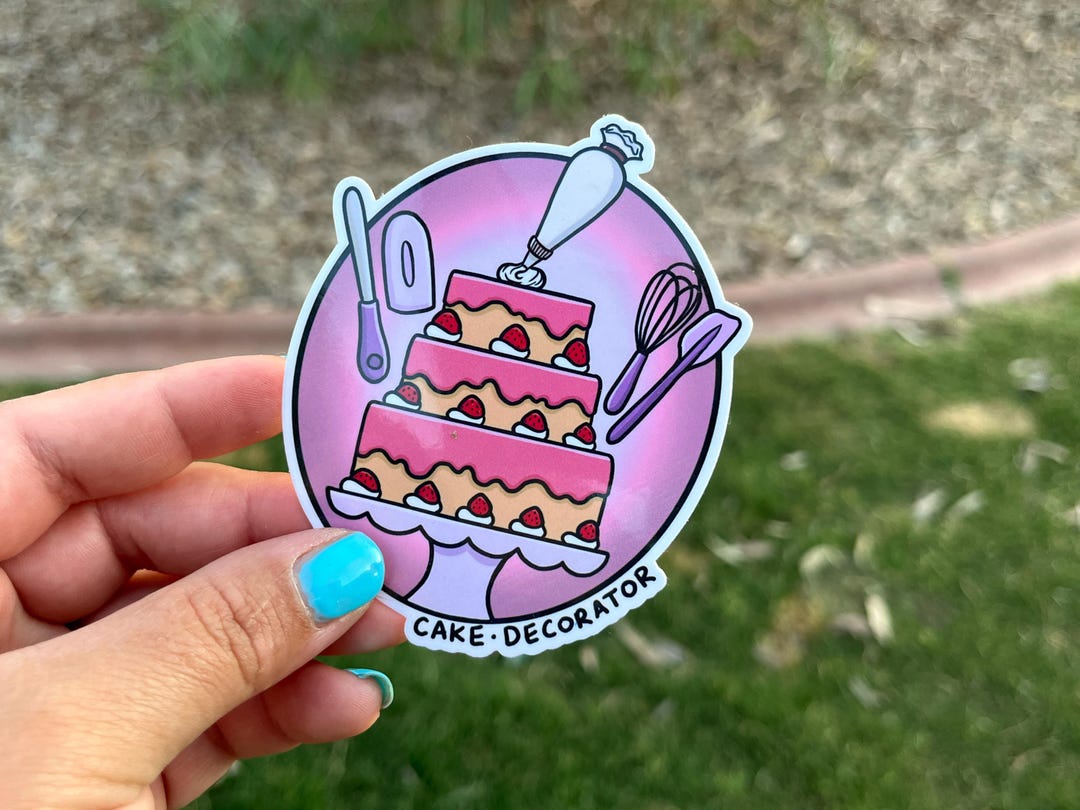 Baker Decal | Cake Decorating Laptop, Water Bottle, Journal Sticker ...