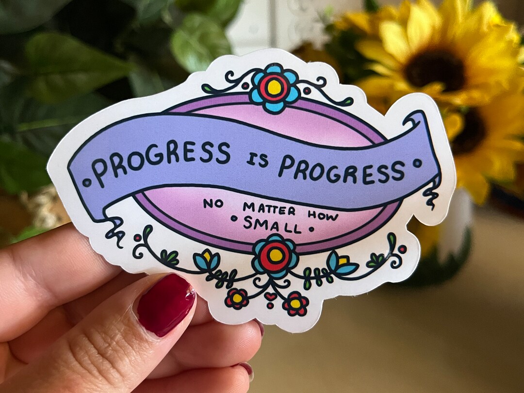 Progress is Progress Decal Mental Health Recovery Laptop, Water Bottle ...