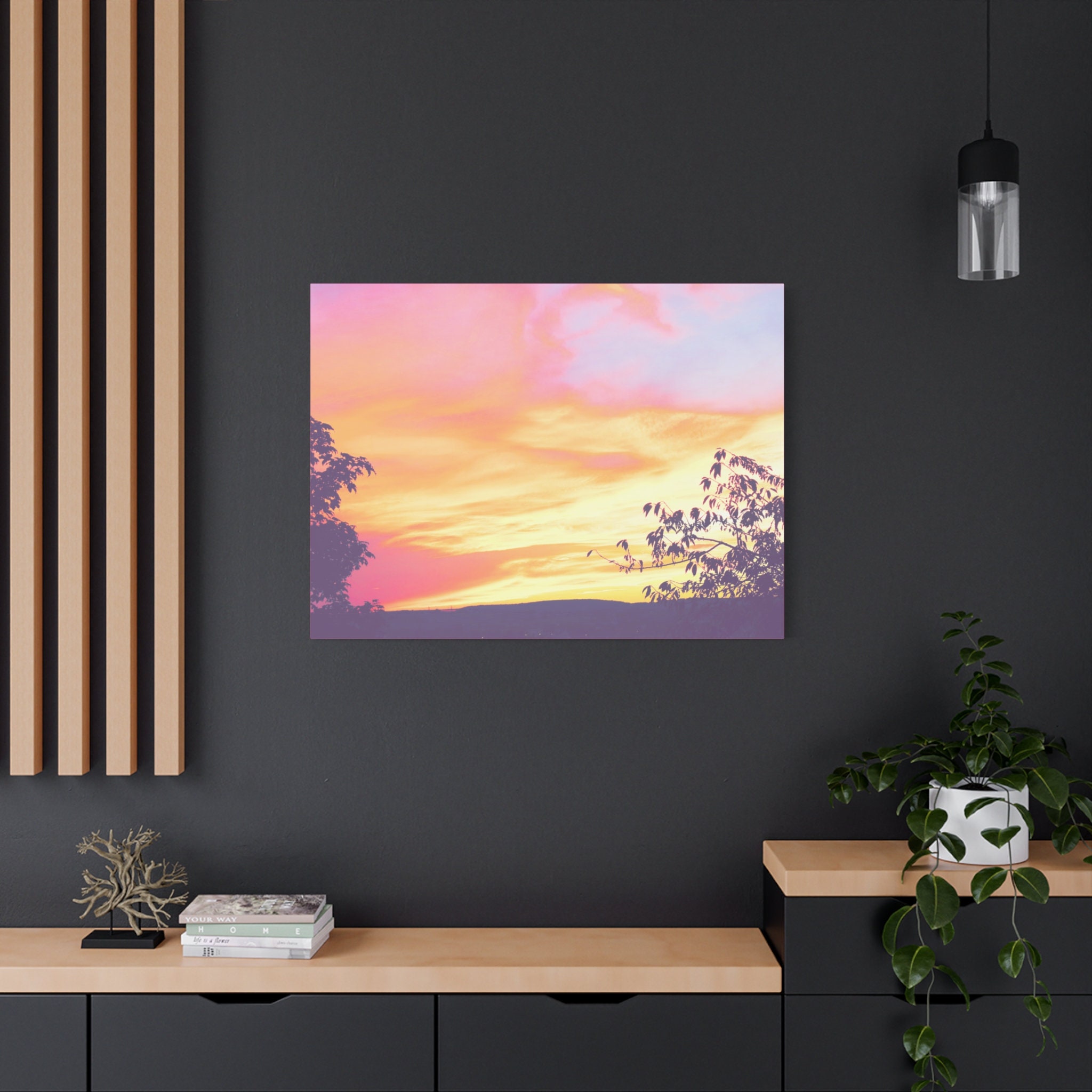 Sunset on Canvas Painting, Artworks - Etsy