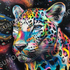 Colorful Leopard | Digital Art Print, Wall Decor, Ai-generated Artwork ...