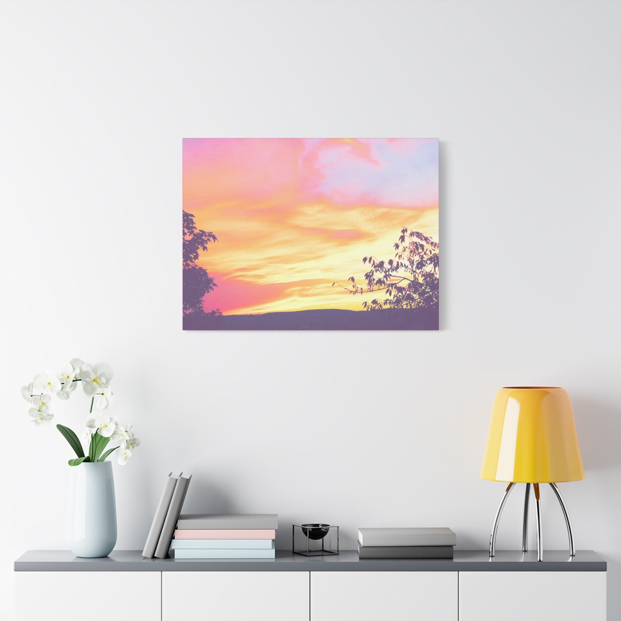 Sunset on Canvas Painting, Artworks - Etsy