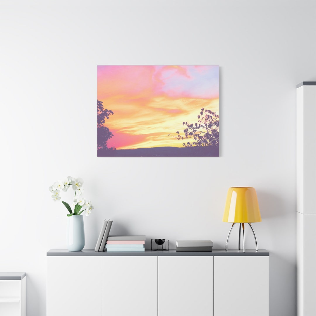 Sunset on Canvas Painting, Artworks - Etsy