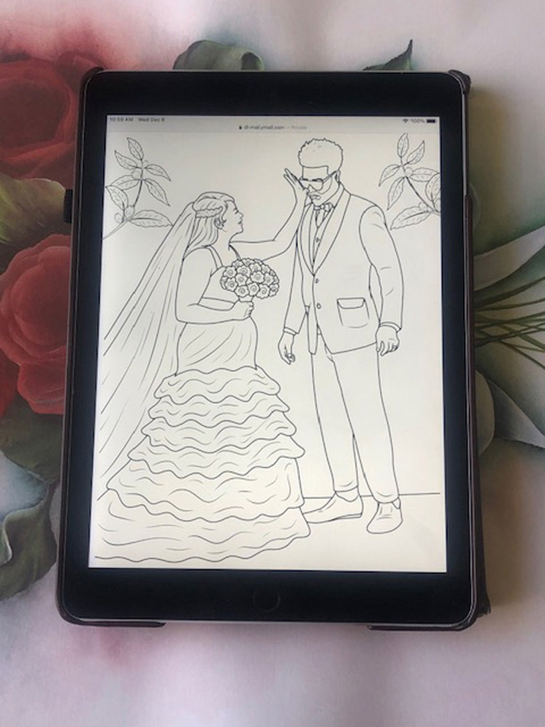 Wedding Bride & Groom Couple Coloring Page INSTANT DOWNLOAD - Etsy