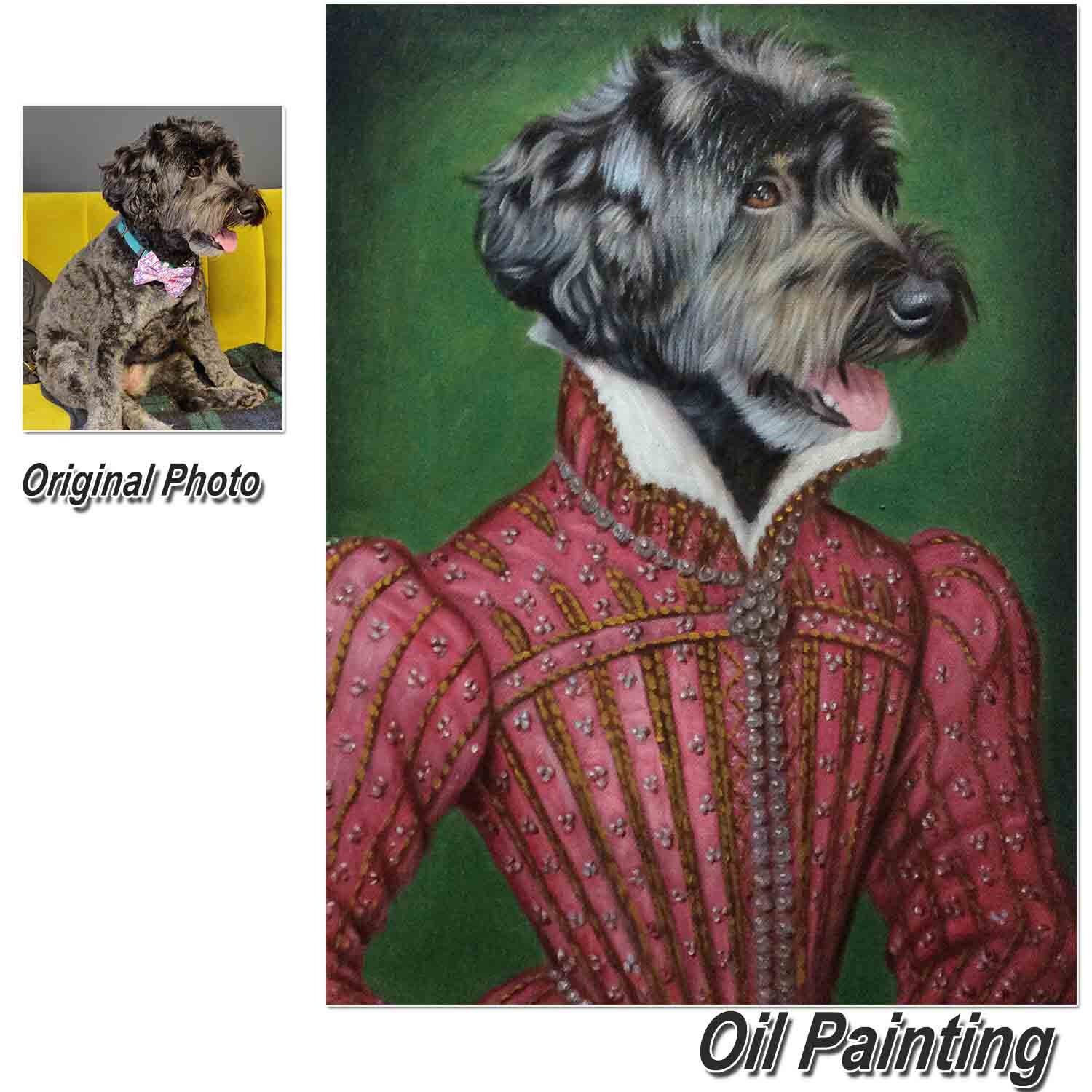 Renaissance Pet Portraitdog Portrait Painting Dog Portrait - Etsy