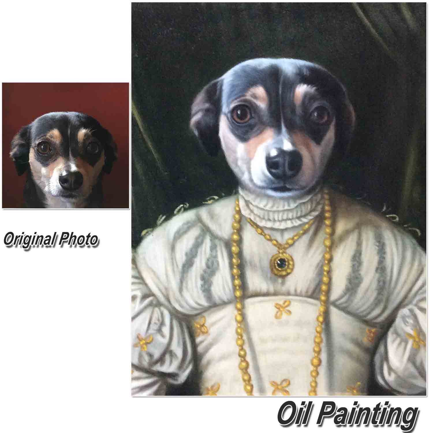 Renaissance Pet Portraitdog Portrait Painting Dog Portrait - Etsy