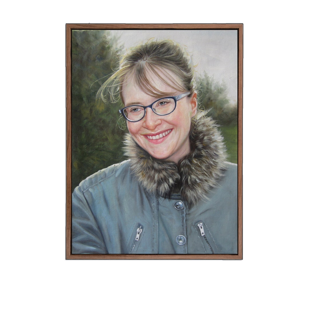 Custom Hand-painted Oil Painting From Photo, Realistic Portrait ，people ...