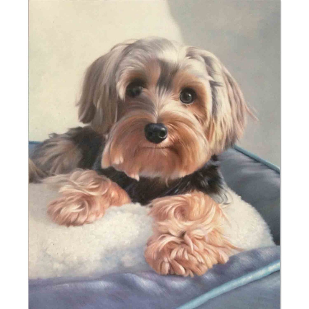 Custom Hand Painted Dog Painting,pet Portrait From Photo, Pet Memorial ...