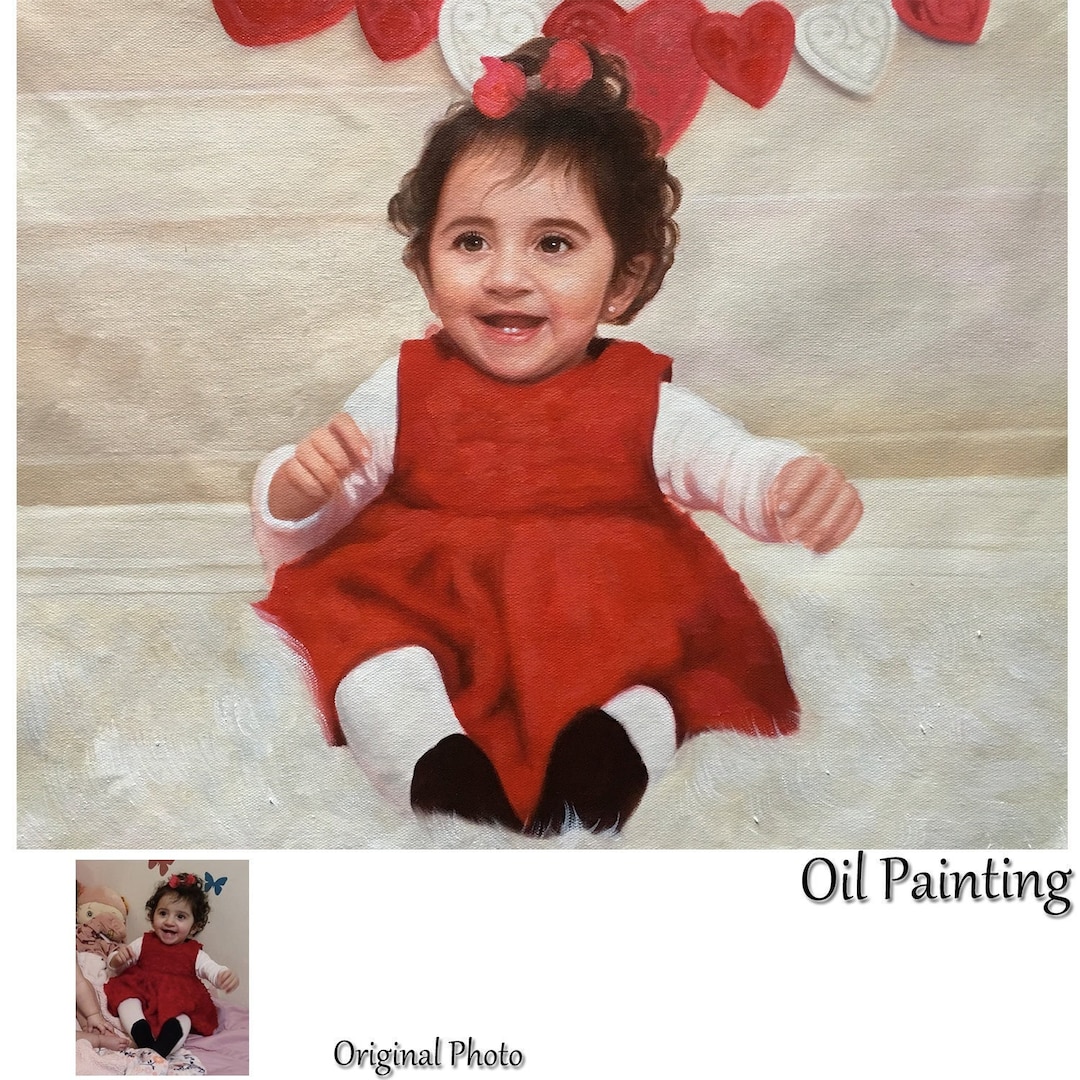 Hand-painted Baby Portrait: Custom Oil Painting From Photo - Etsy