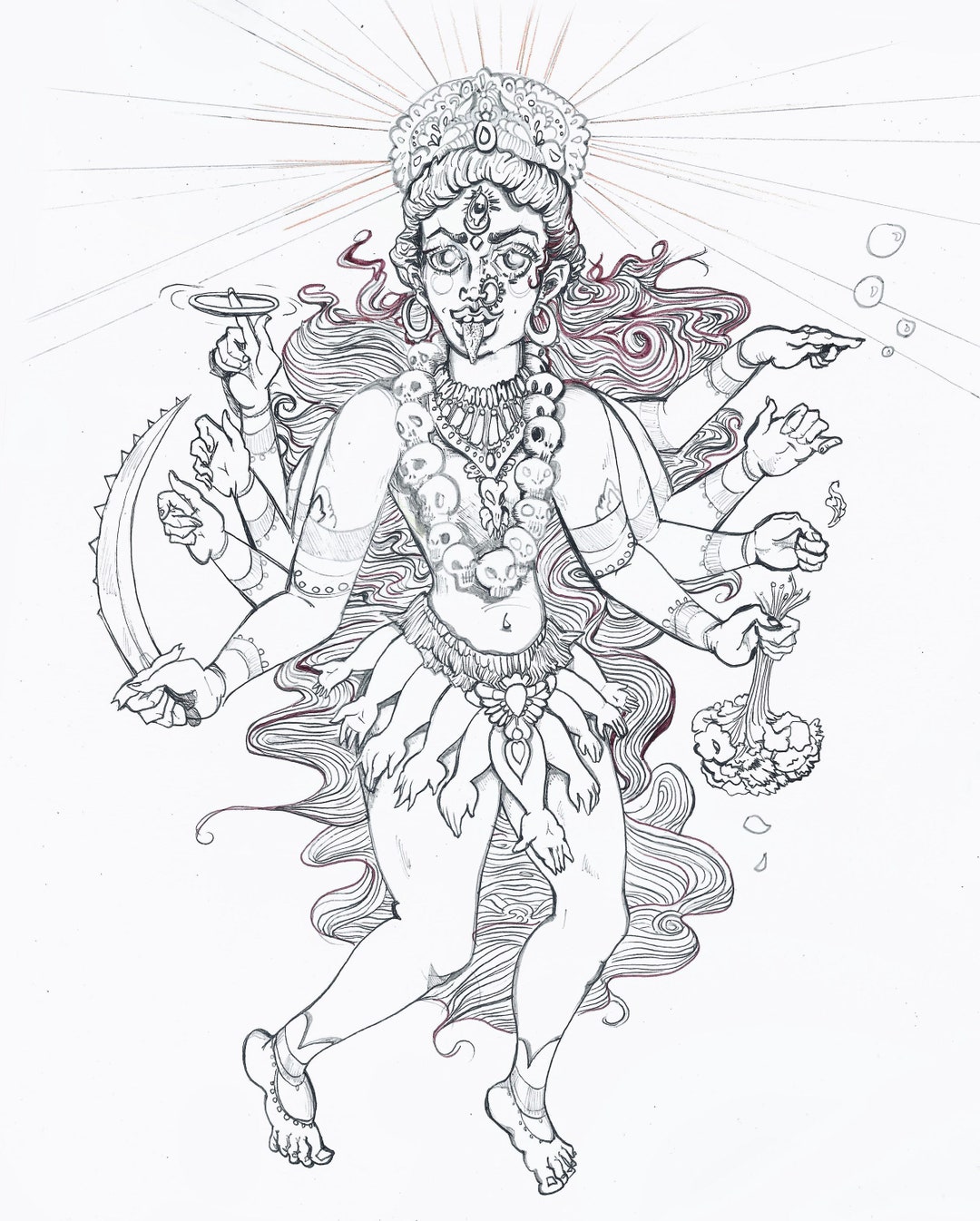 Kali Coloring Page - Etsy
