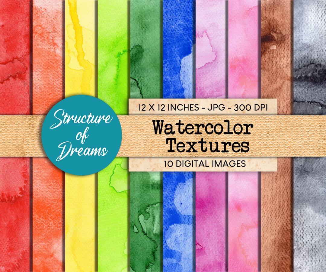 Watercolor Textures - Digital Paper Set - Texture Paper Pack ...