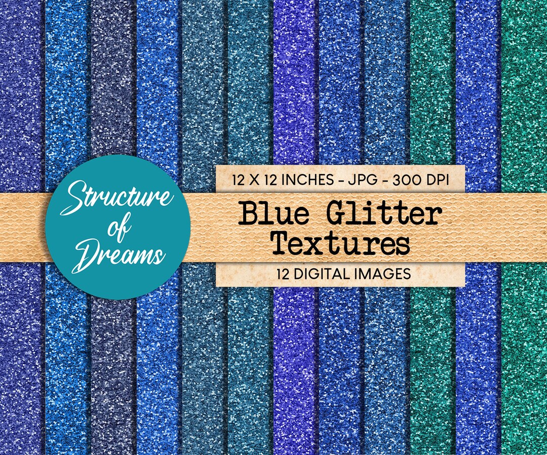 Blue Glitter Textures - Digital Paper Set - Glitter Background ...