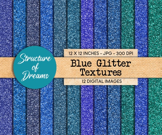 Blue Glitter Textures digital paper set glitter background | Etsy