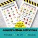 Construction Scavenger Hunt, Construction Bingo, Construction Party ...