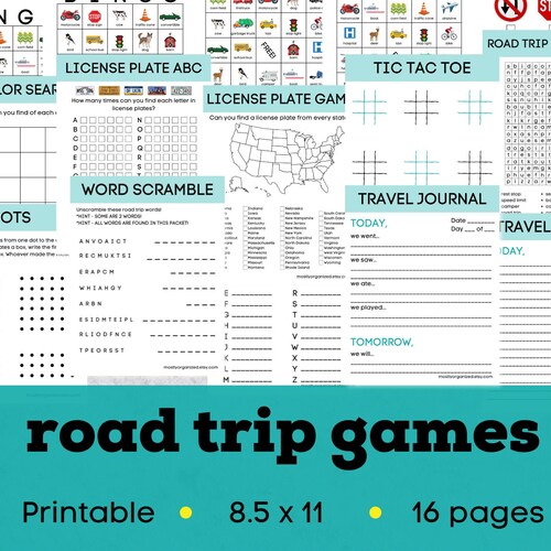 Kids Road Trip Activity Sheet - Etsy