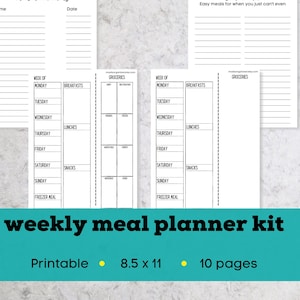 Meal Planning Bundle, Weekly Meal Planner Bundle, Weekly Meal Planner ...