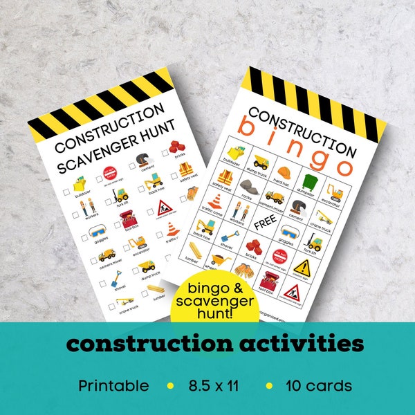 Construction Scavenger Hunt - Etsy
