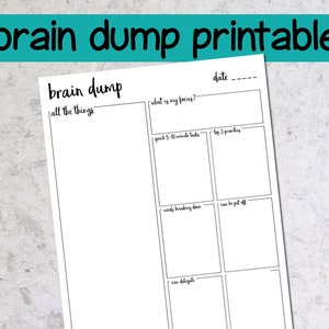 Minimalist Brain Dump Printable Brain Dump Pdf Thought - Etsy