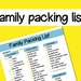 Family Packing List Printable, Road Trip Packing List Printable, PDF ...