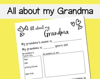 My Grandma Fill In - Etsy