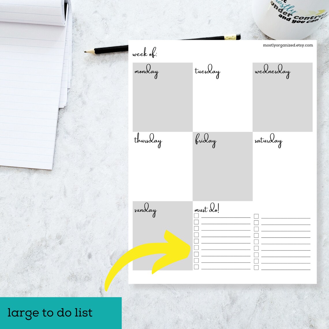 Mom Planner Printable Weekly, Weekly Planner Vertical Classic, Week at ...