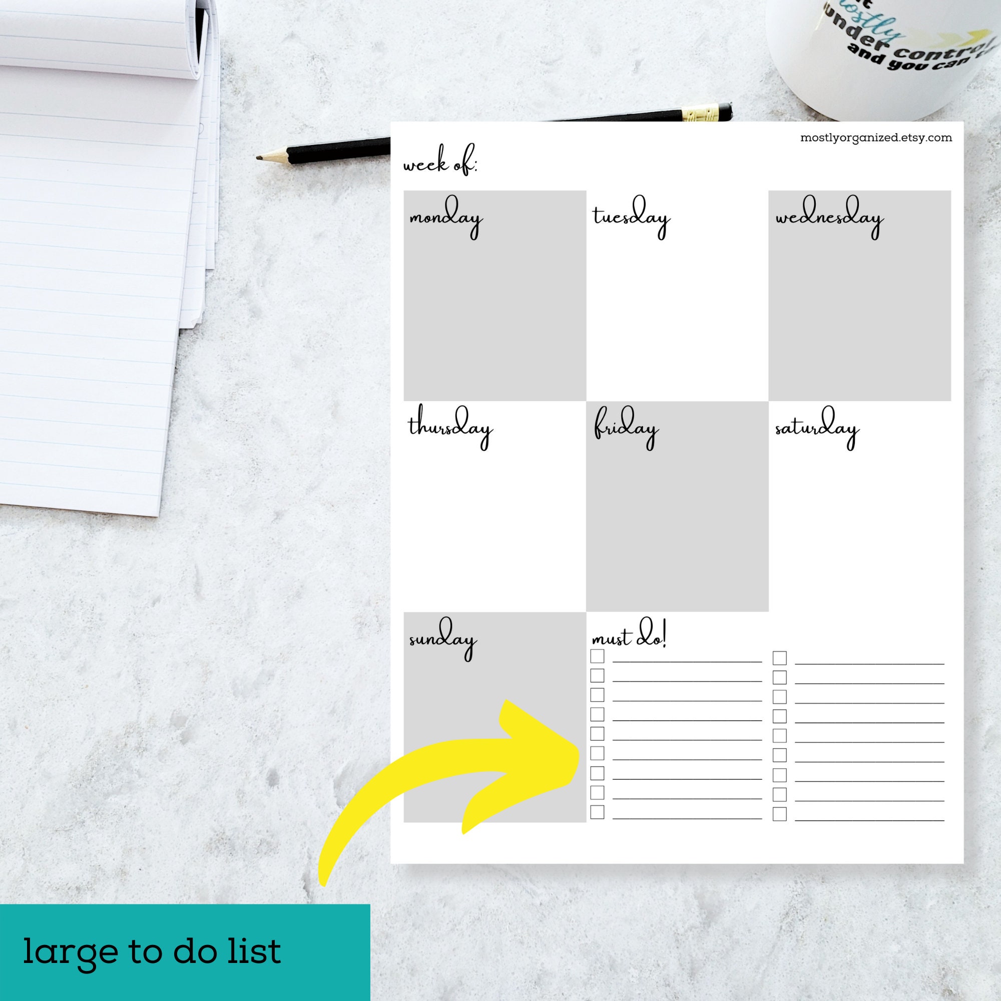 Mom Planner Printable Weekly Weekly Planner Vertical Classic - Etsy