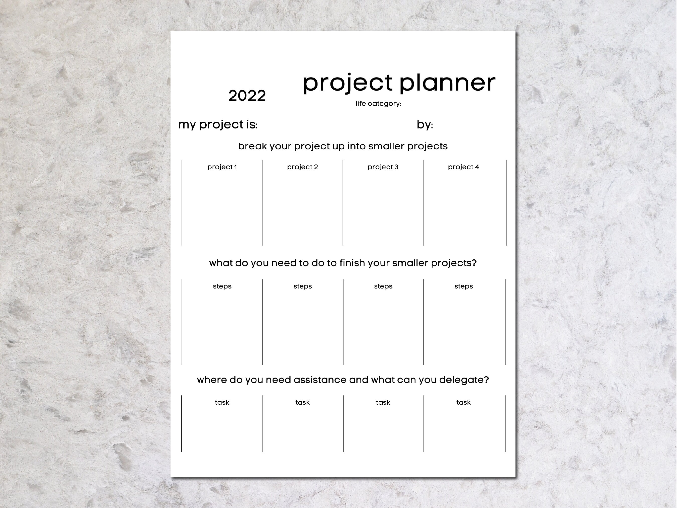 Project Planner Printable, Productivity Planner Printable, Task Tracker ...