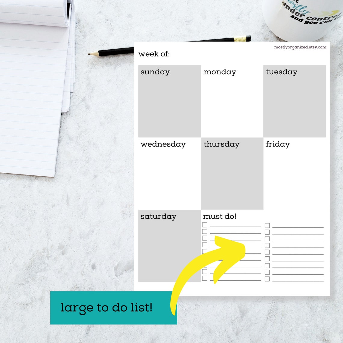 Minimalist Weekly Planner Printable Pdf Print Out Planner - Etsy