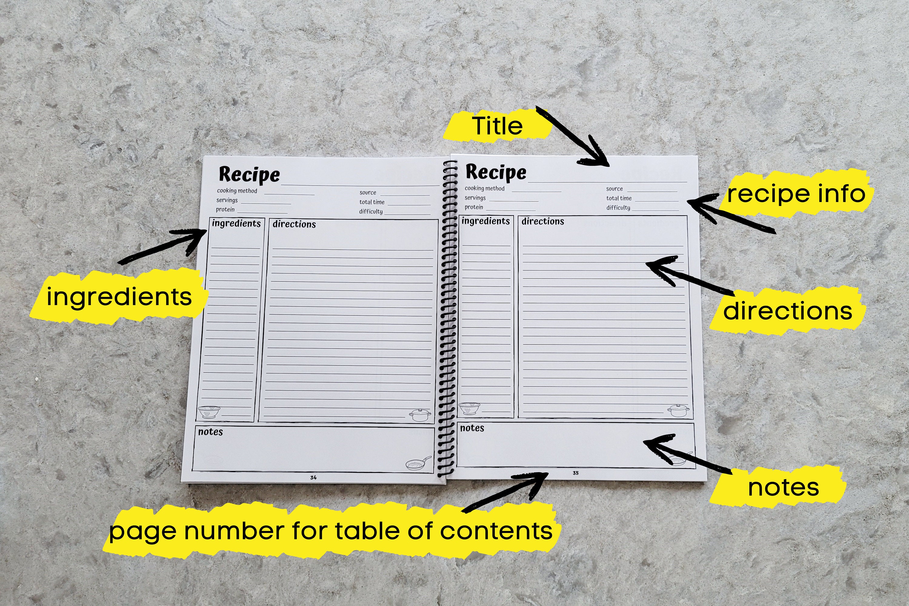 Full Page Recipe Card Printable, Recipe Page Printable, Recipe Page ...