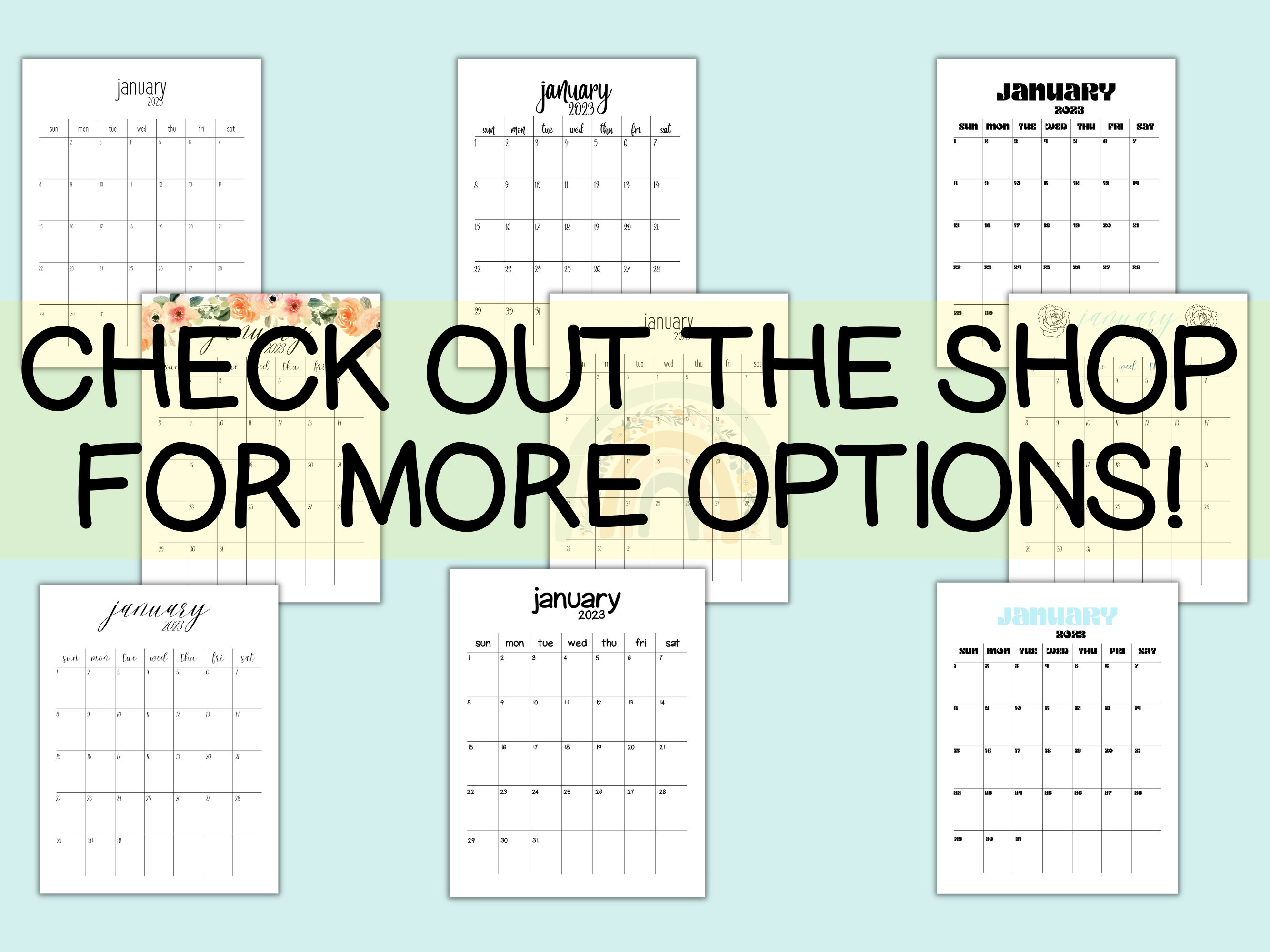 Undated Calendar Template Printable, Blank Portrait Calendar Printable ...