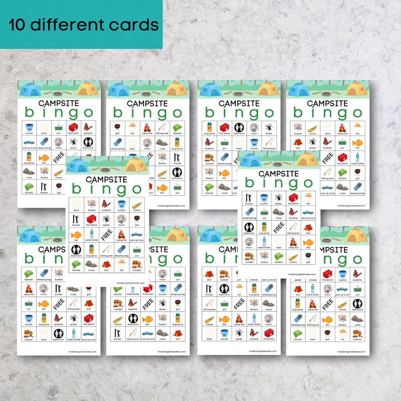 Camping Bingo Printable Camping Scavenger Hunt Printable - Etsy