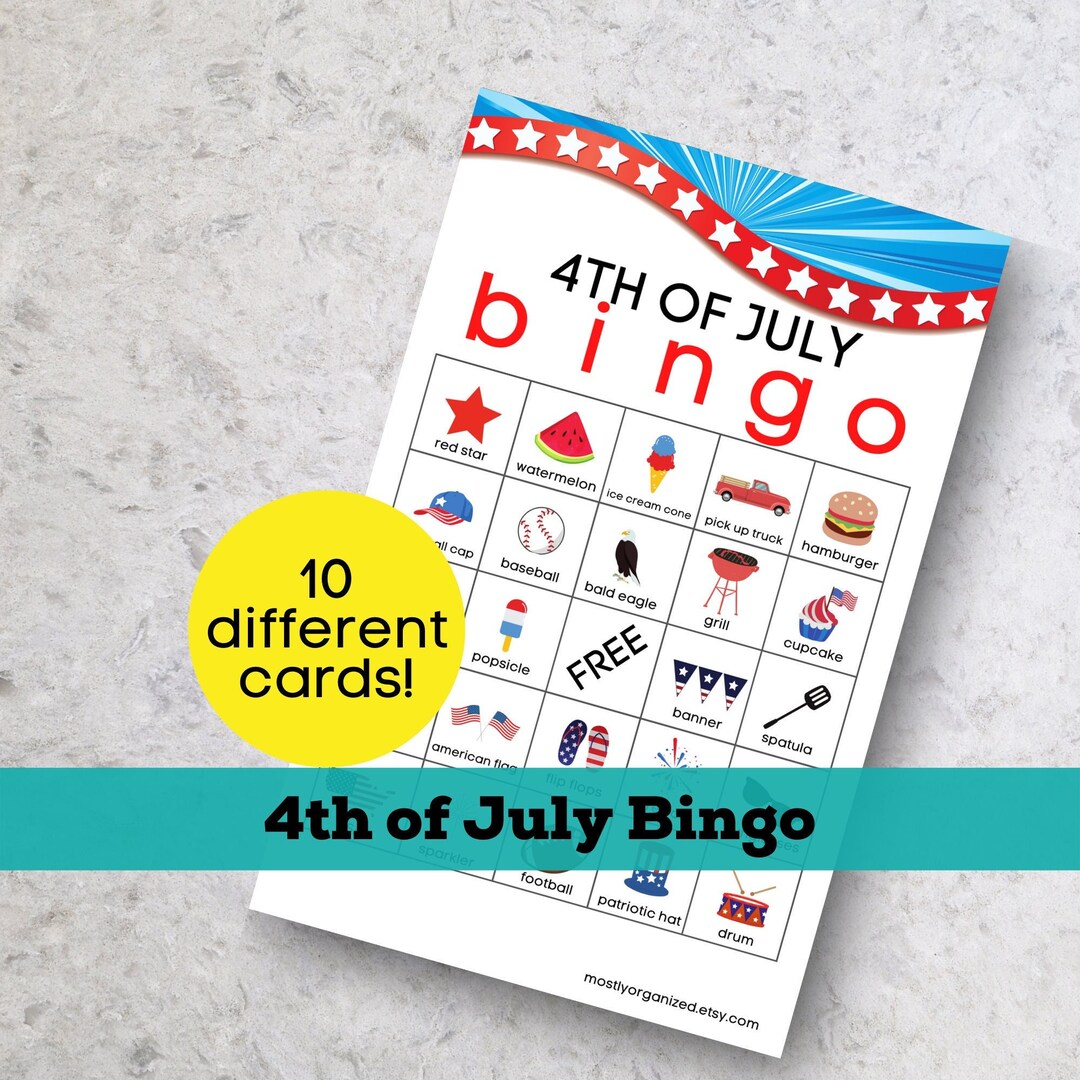 Printable 4th of July Bingo, 4th of July Activity, Printable Summer ...