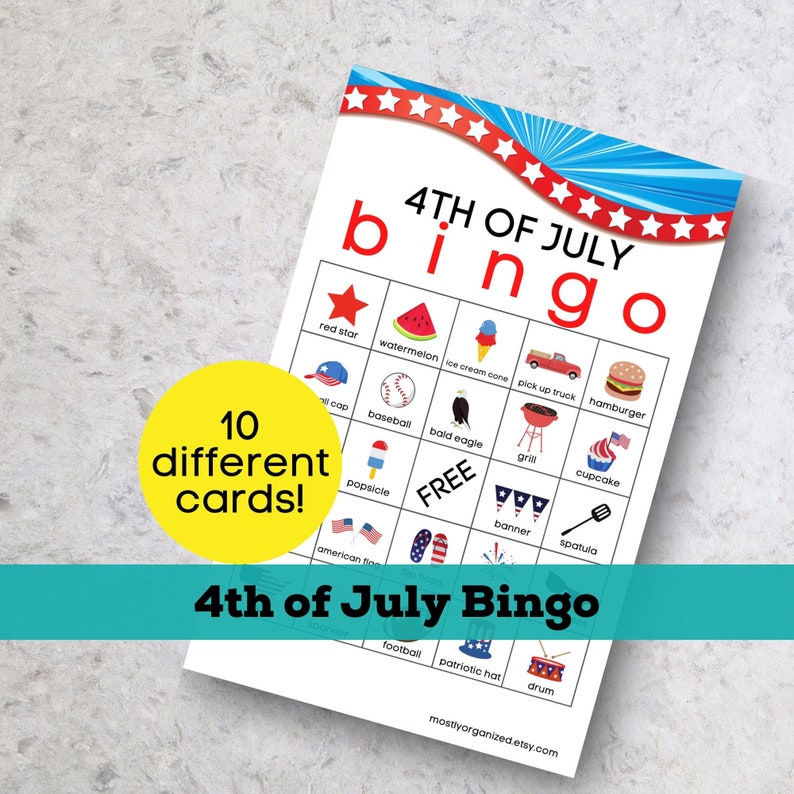 Printable 4th of July Bingo, 4th of July Activity, Printable Summer ...
