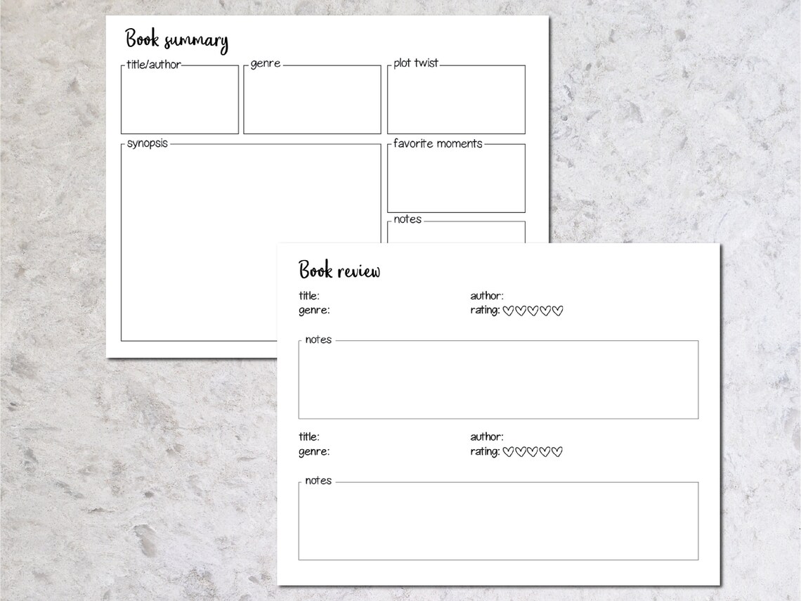 Printable Reading Journal, Printable Reading Log, Printable Book ...