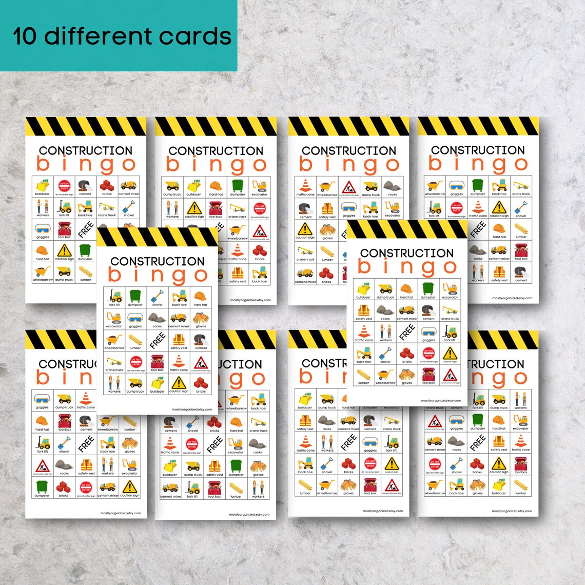 Construction Scavenger Hunt, Construction Bingo, Construction Party ...