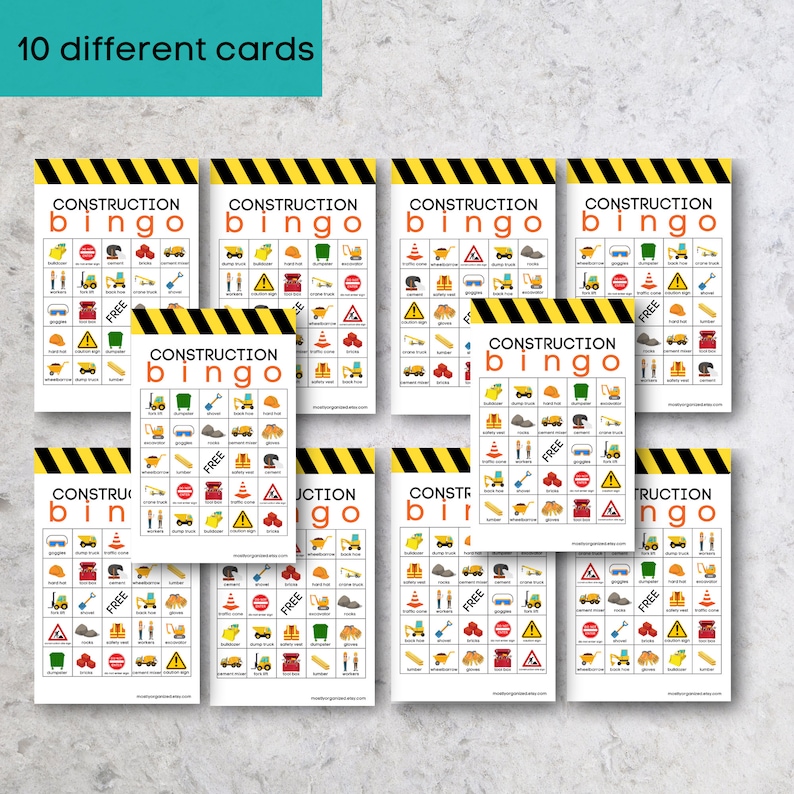 Construction Scavenger Hunt, Construction Bingo, Construction Party ...