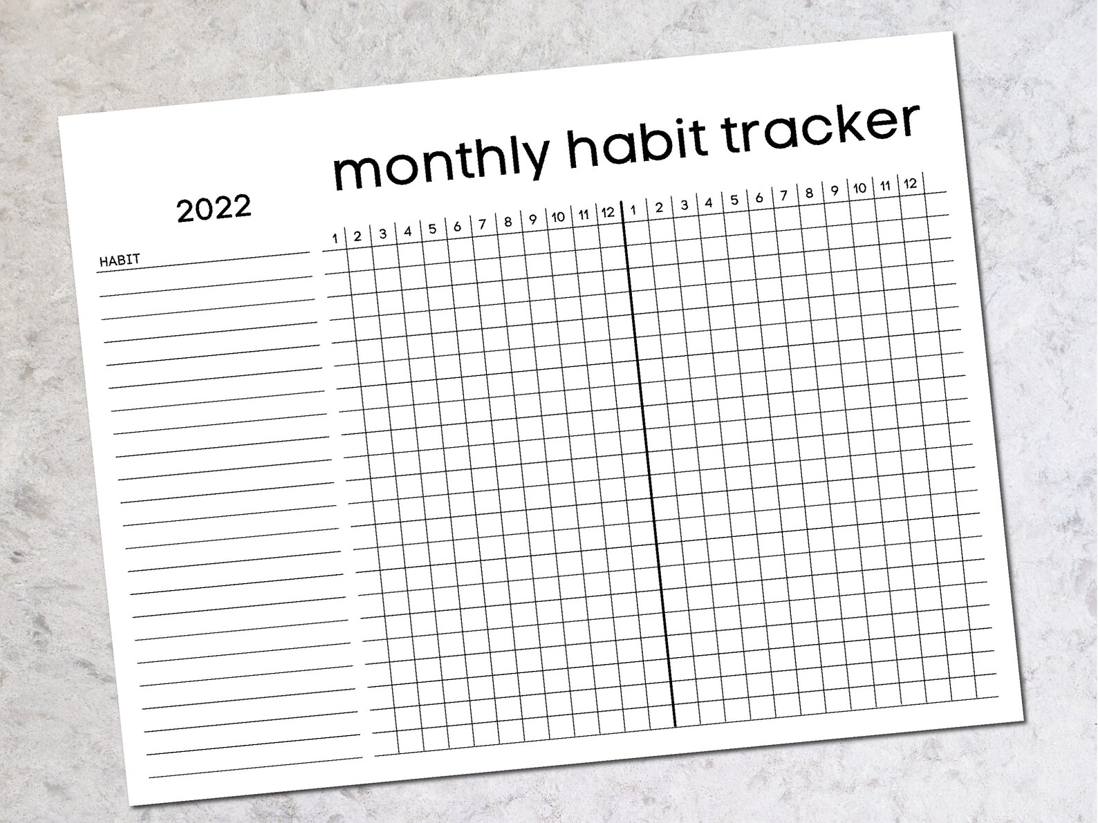Minimalist Daily Habit Tracker Printable Printable Habit | Etsy