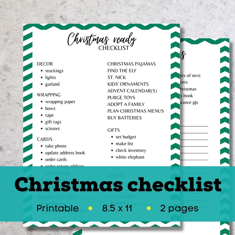 Printable Christmas Checklist, Christmas Planner Printable, Christmas ...